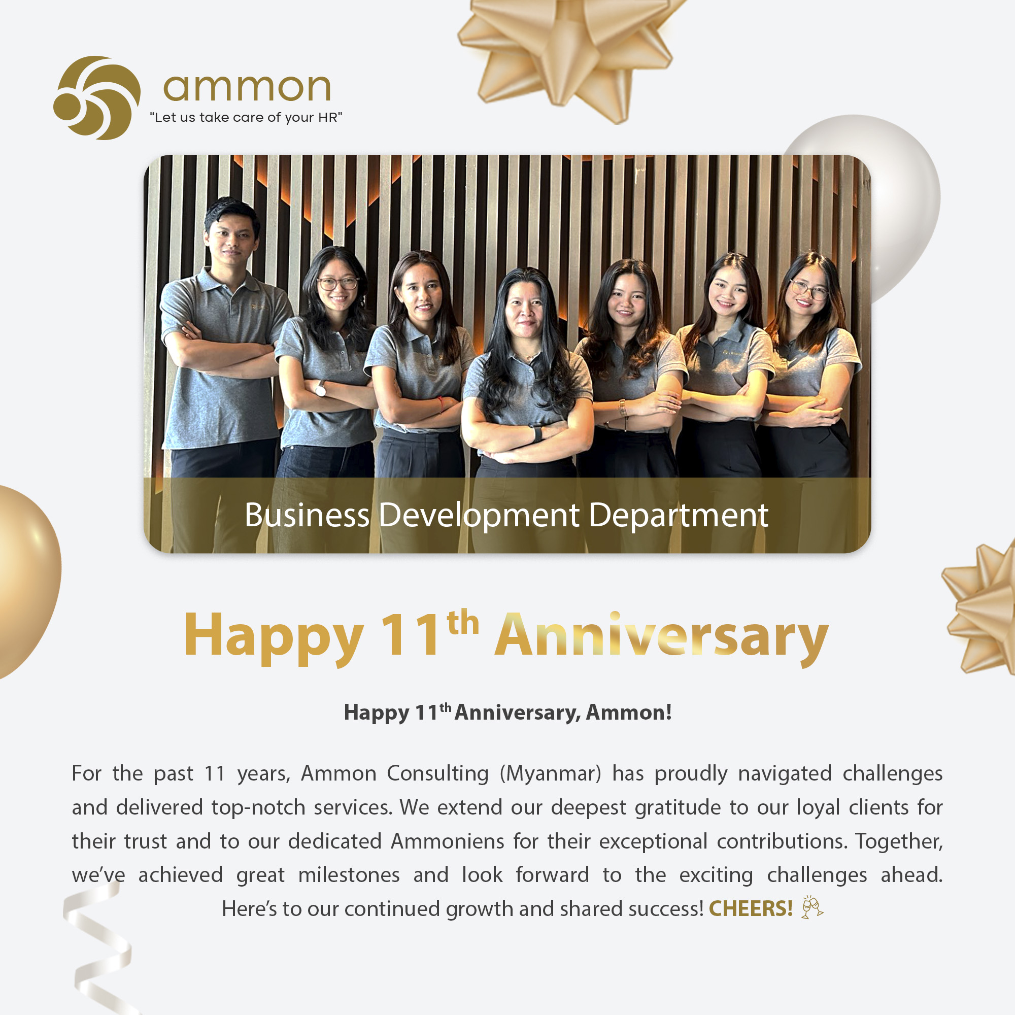 11th Anniversary Wish By BD Team - Ammon | HR Outsourcing Services